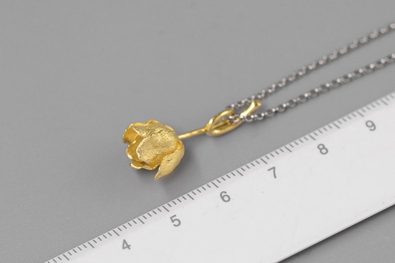 Tulip Flower Pendant-sterling Silver Tulip Blossom Necklacee Pendant ...
