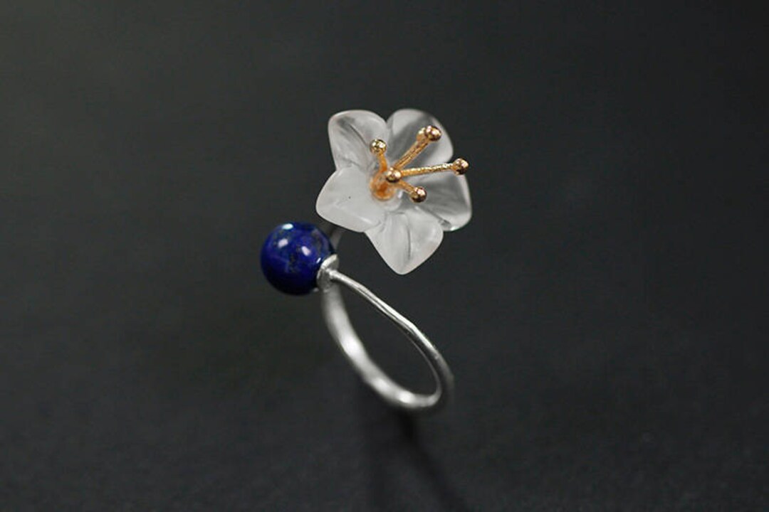 Bloom Flower Front Back Ring-double Sided Ring-crystal Flower Ring ...