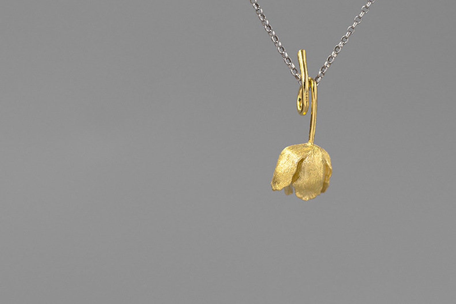 Tulip Flower Pendant-sterling Silver Tulip Blossom Necklacee - Etsy