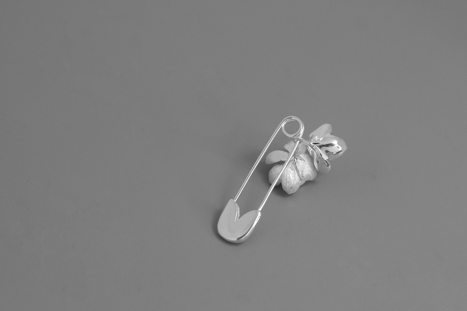 Jasmine Flower Charm Brooch-sterling Silver Safety Pin Blossom Flower ...
