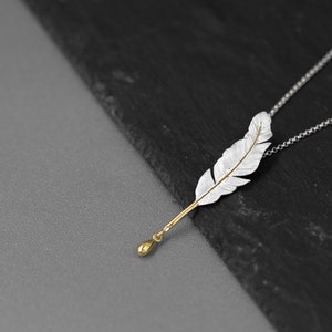Sterling Silver Feather Quill Pendant Necklace – Antique Plume Jewelry ...