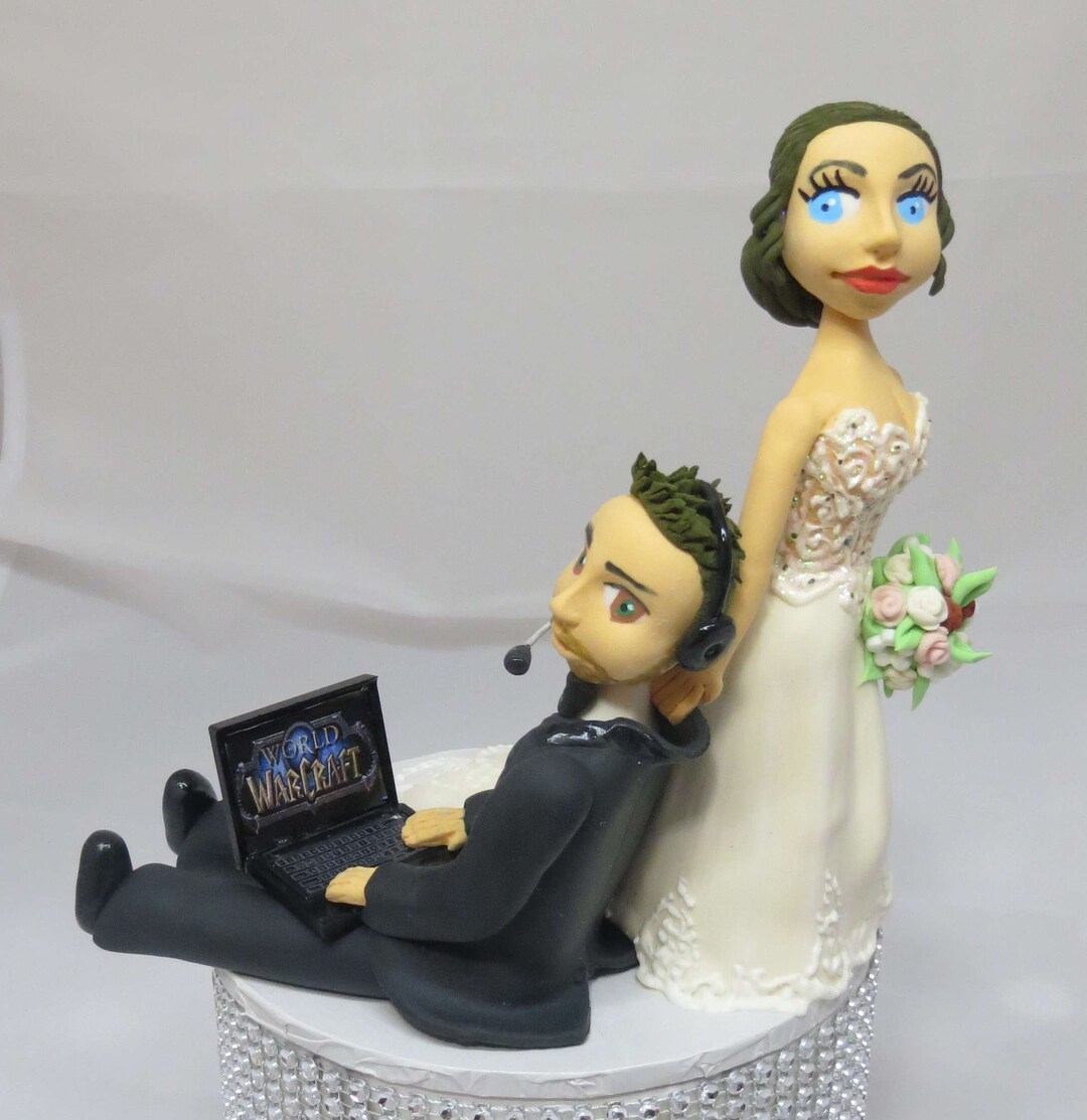 Bride Dragging Groom Cake Topper - Wedding Cake Topper Figurines - Etsy
