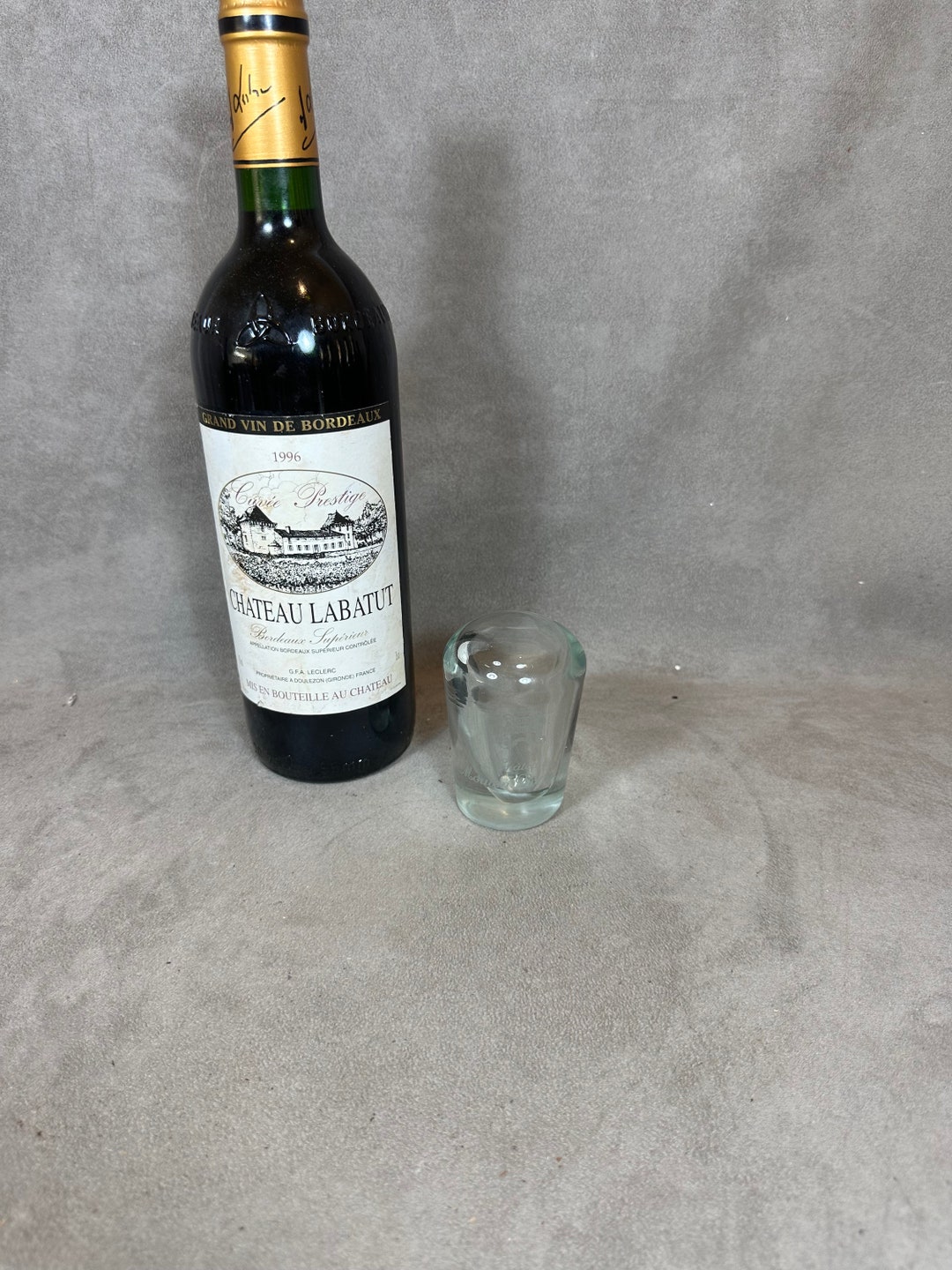 RARE Paper Press Barrel Bonde Glass Decoration Chateau Mouton Rothschild Vintage Made in France ...