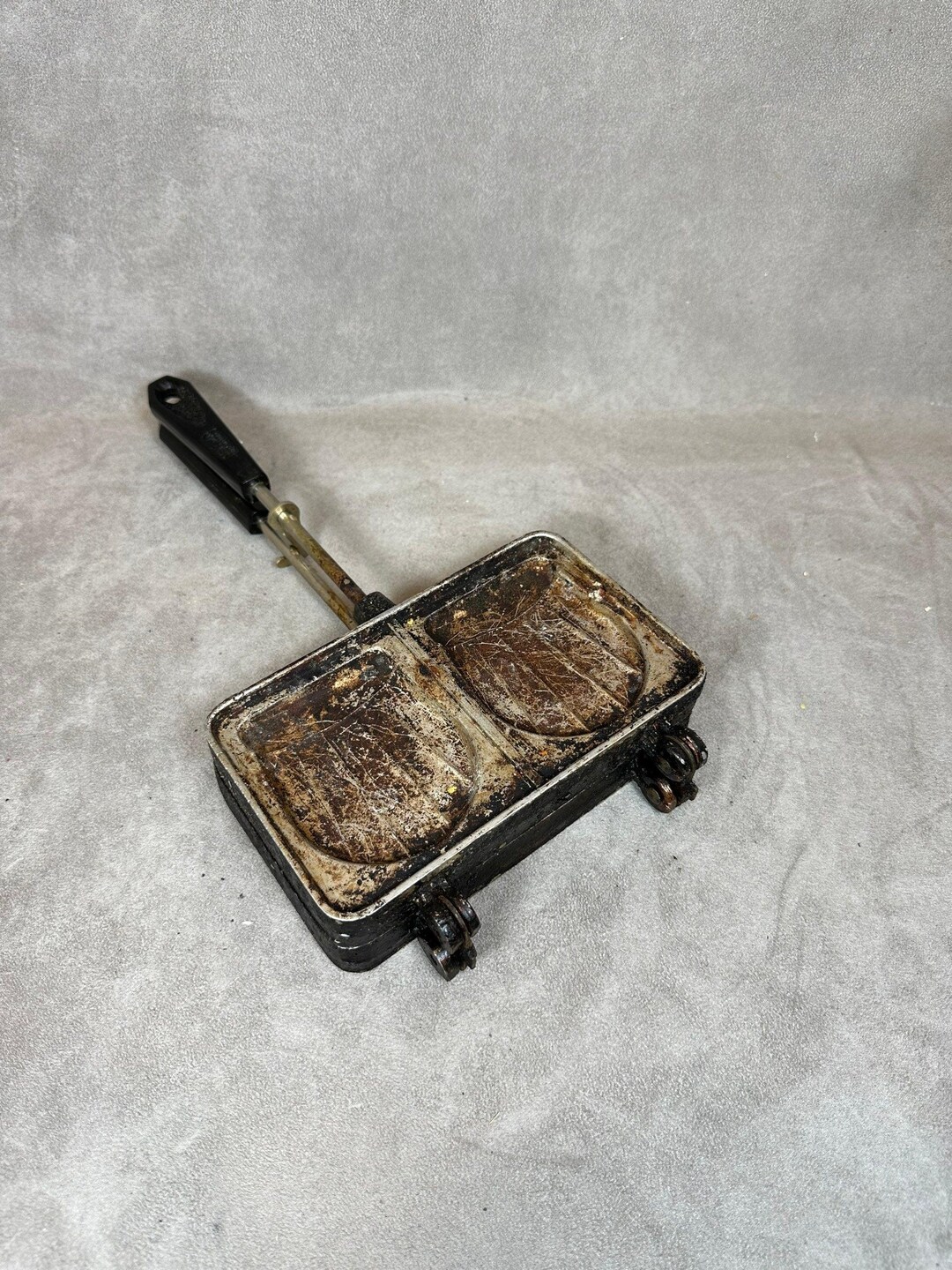 Double Toaster and Waffle Maker SEFAMA 2 Cast Aluminium Plates With ...