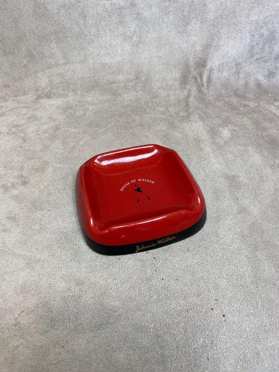 Johnnie Walker Ashtray Vacuum Pouch Vintage Red Ceramic - Etsy
