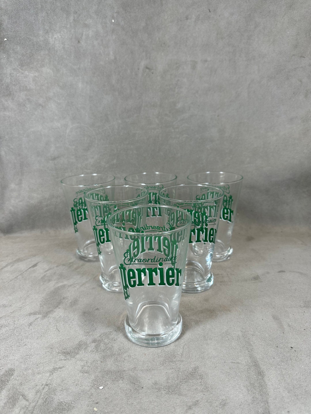 Perrier Set of 6 Glasses Perrier Made in France 1980s - Etsy