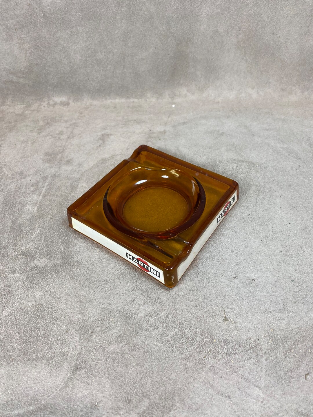 Martini Vintage Amber Glass Ashtray Made in Italy Circa 1980 - Etsy