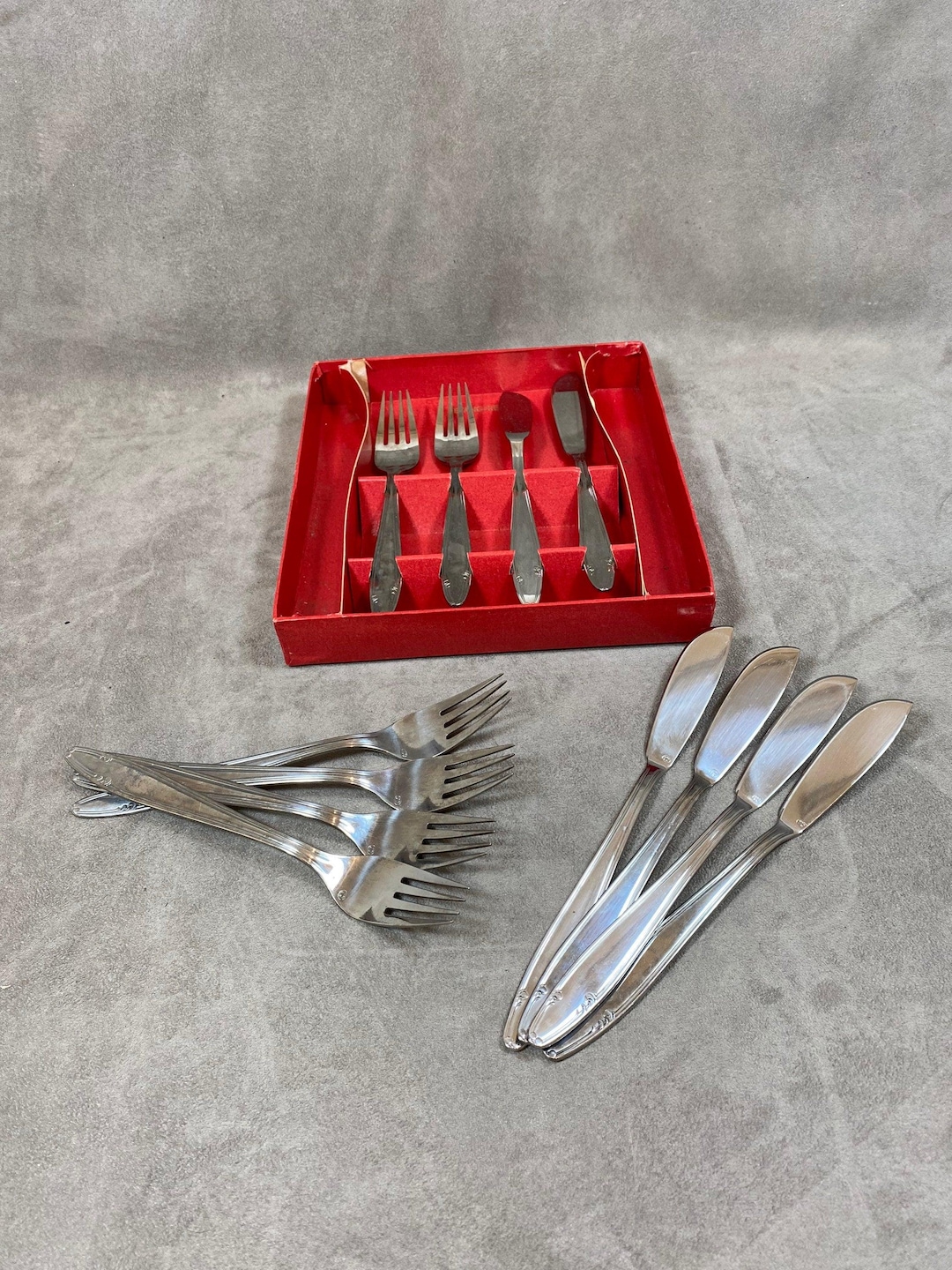 Set of 12 Letang Remy Fish Cutlery in 18/10 Vintage Stainless Steel ...