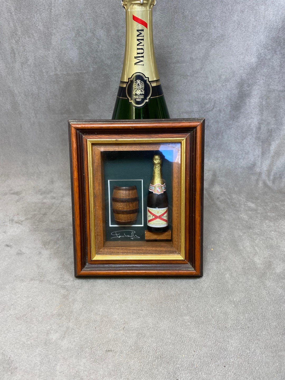 Decorative Diorama Frame Champagne De Castelanne Presenting a Bottle of ...