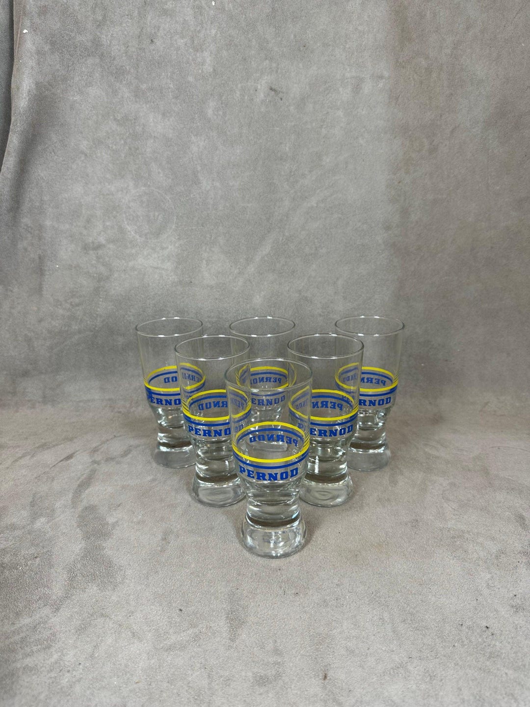 Set of 6 Pastis Glasses Pastis 51 Vintage Retro Glass Made in France ...