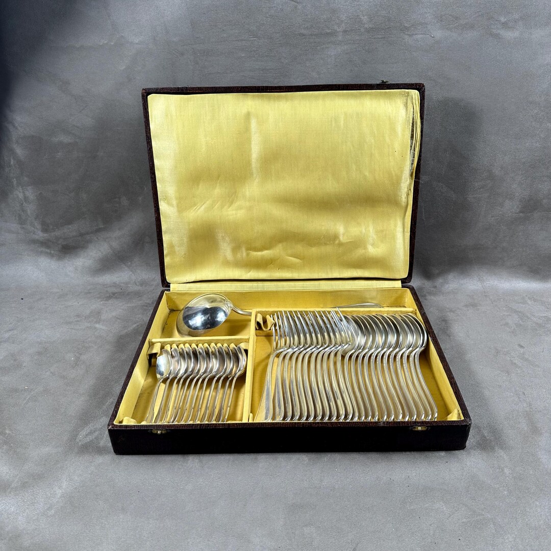 RARE Beautiful Set of 36 Pieces Silver Metal Apollo by Christofle ...
