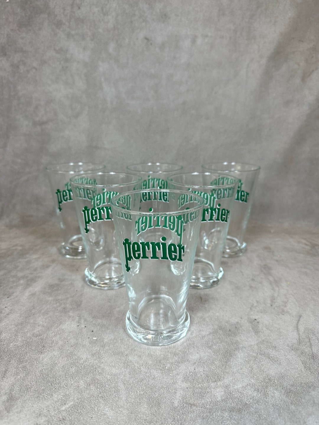 Perrier Set of 6 Glasses Perrier Made in France 1980s - Etsy
