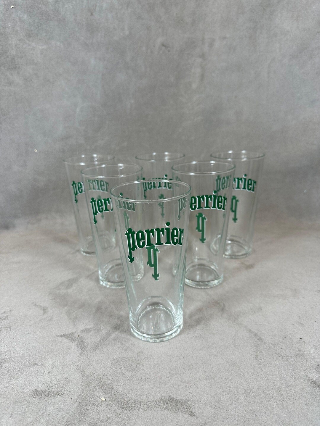 Perrier Set of 6 Glasses Perrier Made in France 1980’s - Etsy