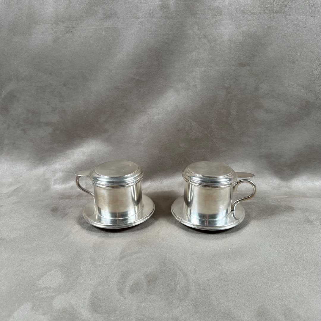 VERY RARE Made in France Silver Metal Vintage Coffee Filter Set - Etsy
