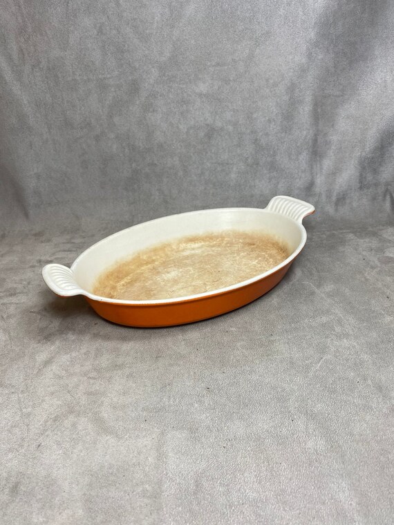Dish in Orange Cast Iron Le Creuset Cousance Vintage Made in - Etsy