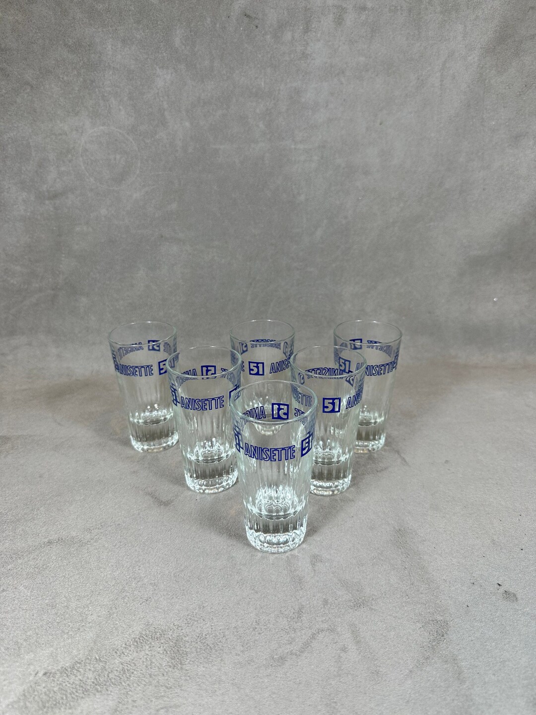 Set of 6 Pastis Glasses Pastis 51 Vintage Retro Glass Made in France ...