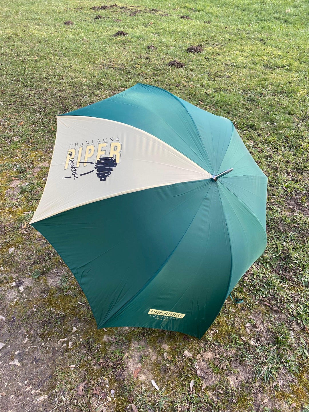 RARE Piper-heidsieck Glass Polyester and Vintage Beige Umbrella Made in ...