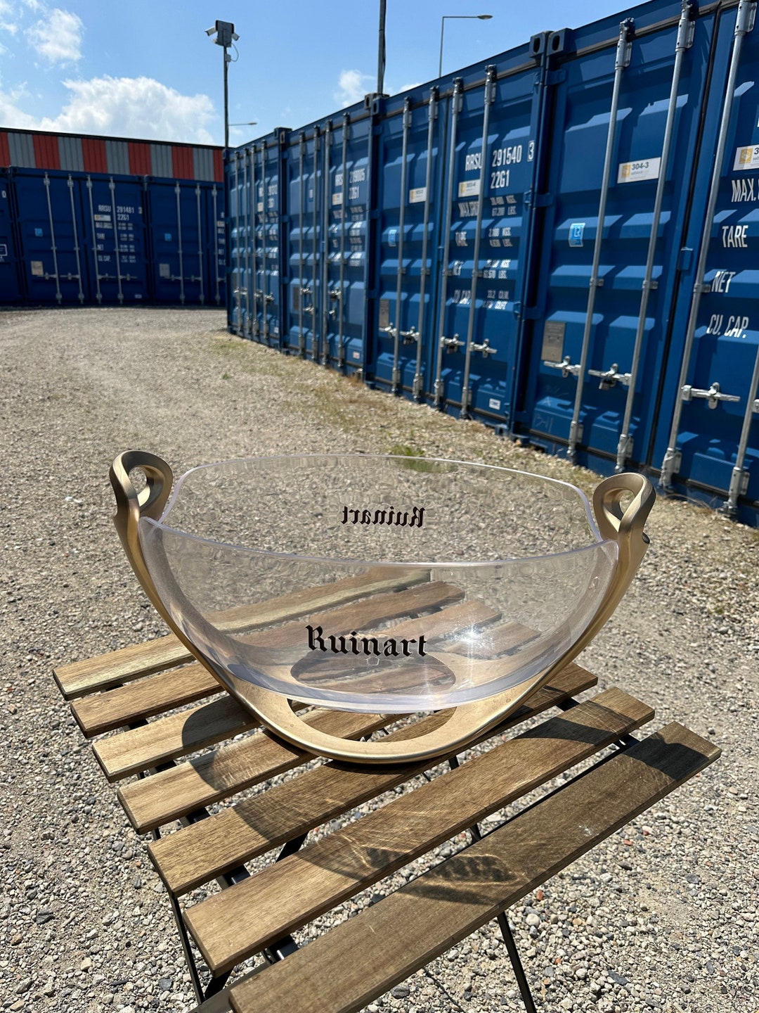 RARE Ruinart Champagne Bucket Bassin Transparent and Gilded Vintage ...