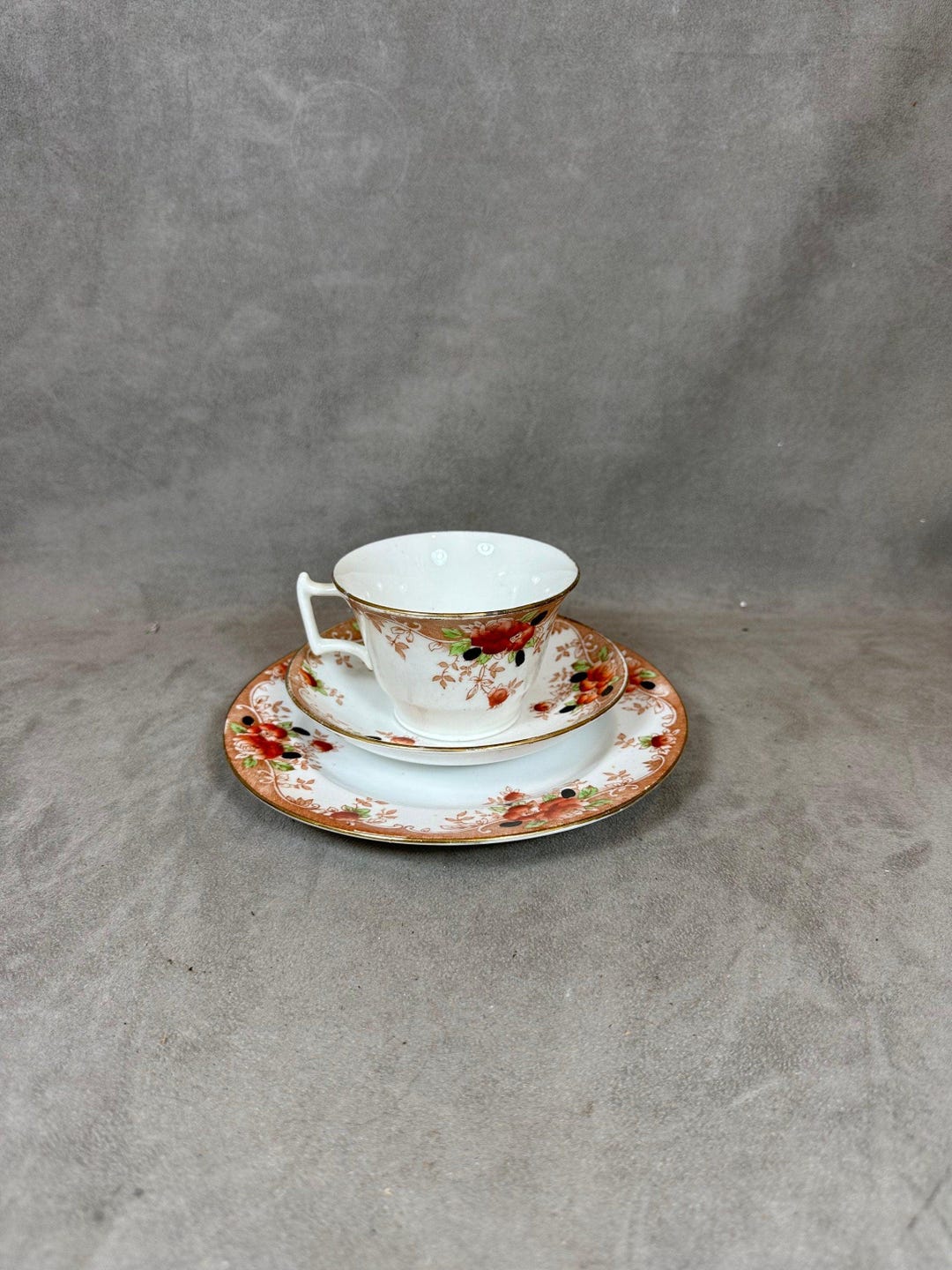 Tea Cup Set in Porcelain by Melba China, Made in England, Vintage 1970 ...