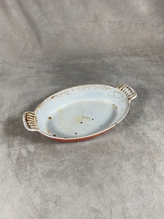 Dish in Orange Cast Iron Le Creuset Vintage Made in France - Etsy