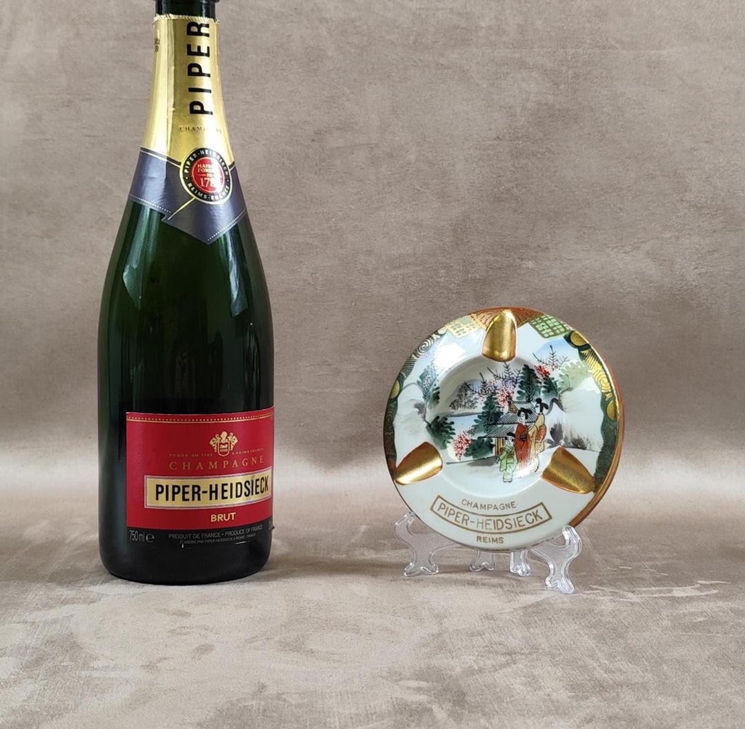 RARE Champagne Piper Heidsieck Ashtray in Porcelain Imported From Japan ...