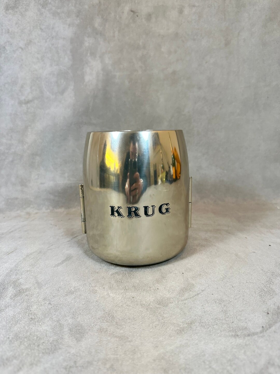 RARE Krug Vintage Brass Made in France Half Bottle Refresher Champagne ...