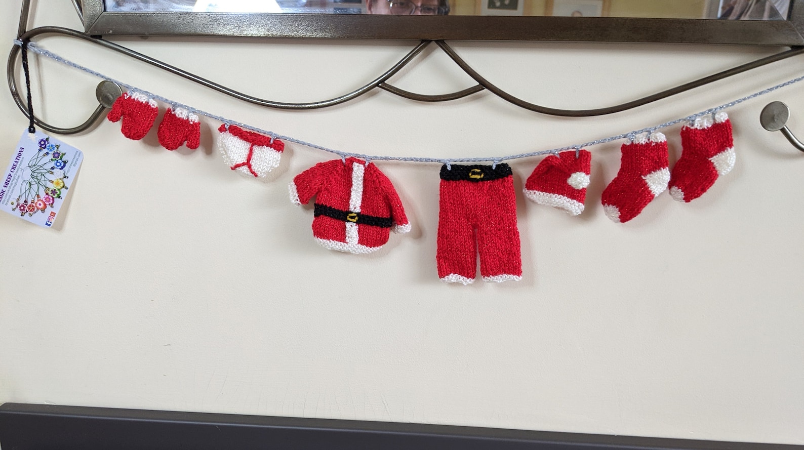 Santa's Washing Line hand Knitted Christmas Garland - Etsy