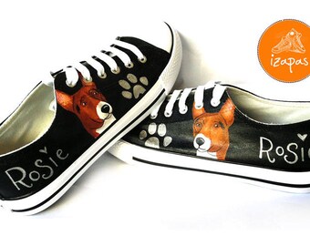 Dachshund Painted Sneakers Personalized Dog Canvas Shoes | Etsy