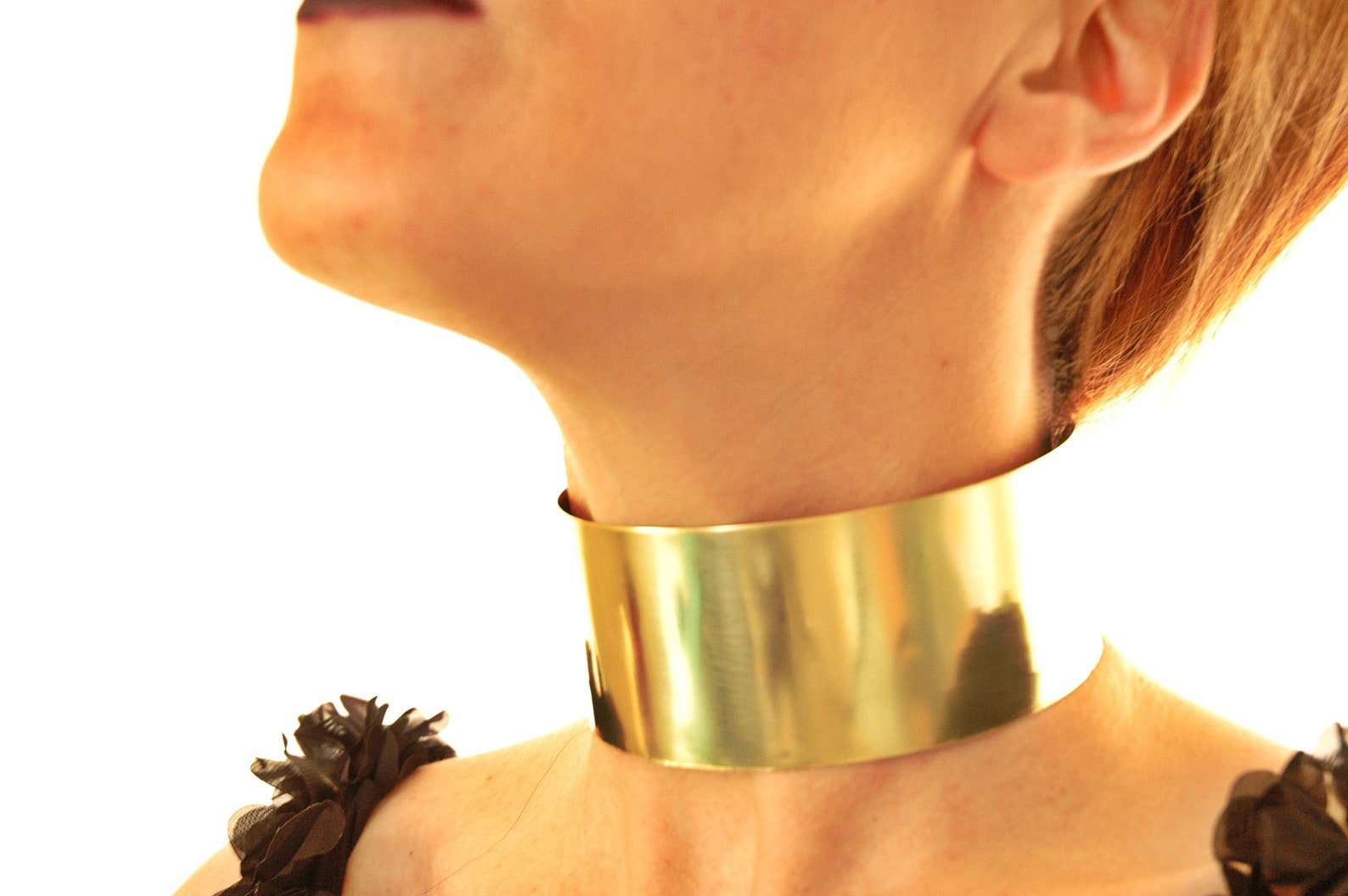 Silver Cuff Choker Mettalic Collar Wide Choker Bold - Etsy