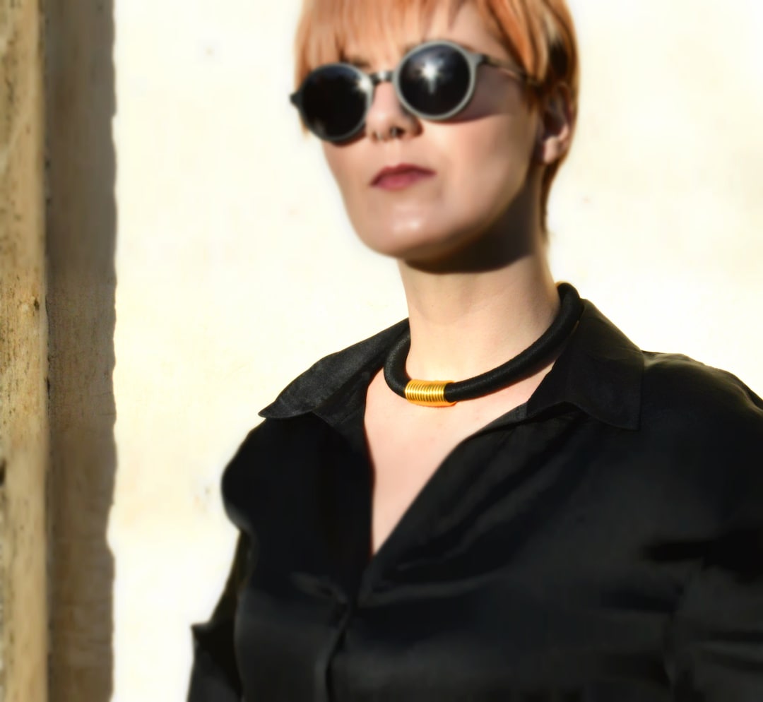 HECATE Handmade African Coil Choker Black Silk and Gold Spiral Bib ...
