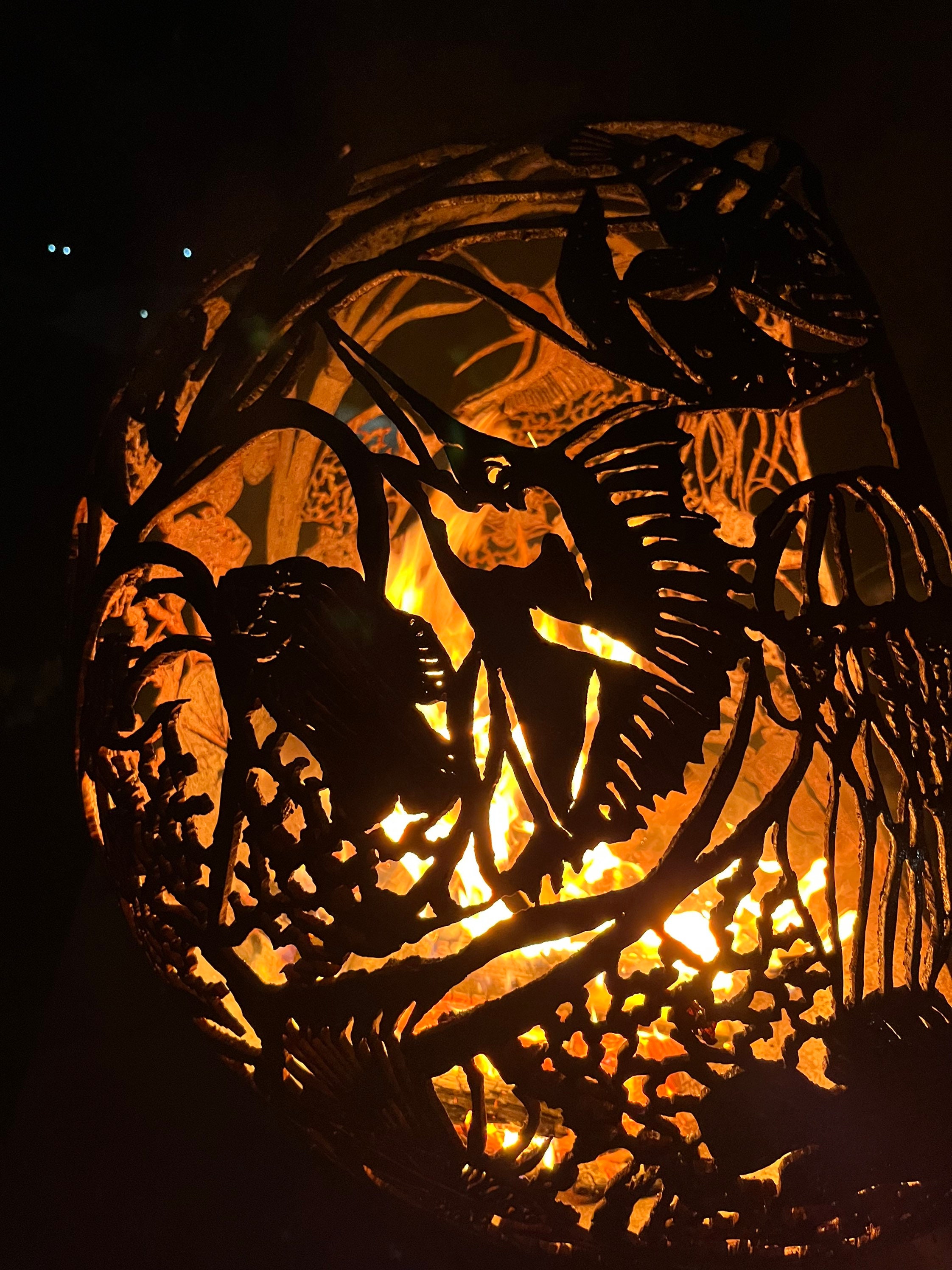 SEA LIFE Fireball Fire Pit One of a Kind Handcrafted Steel Sphere Fire ...