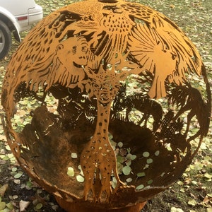 Circle of Life Animal Tree of Life Fire Ball Fire Pit Sphere - Etsy