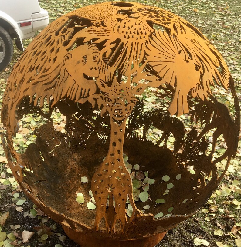 Circle of Life Animal Tree of Life Fire Ball Fire Pit Sphere - Etsy