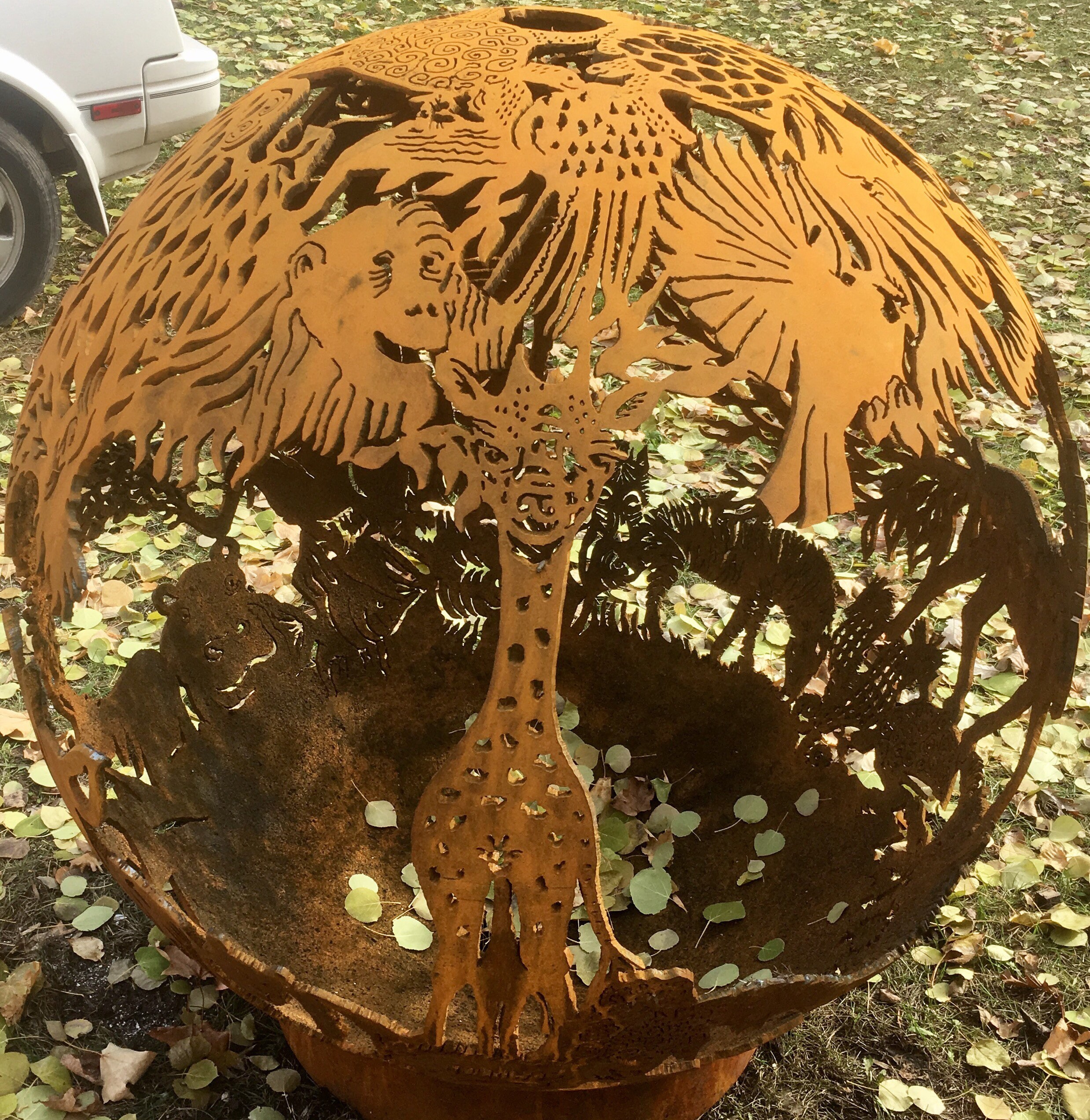 Circle of Life Animal Tree of Life Fire Ball Fire Pit Sphere - Etsy