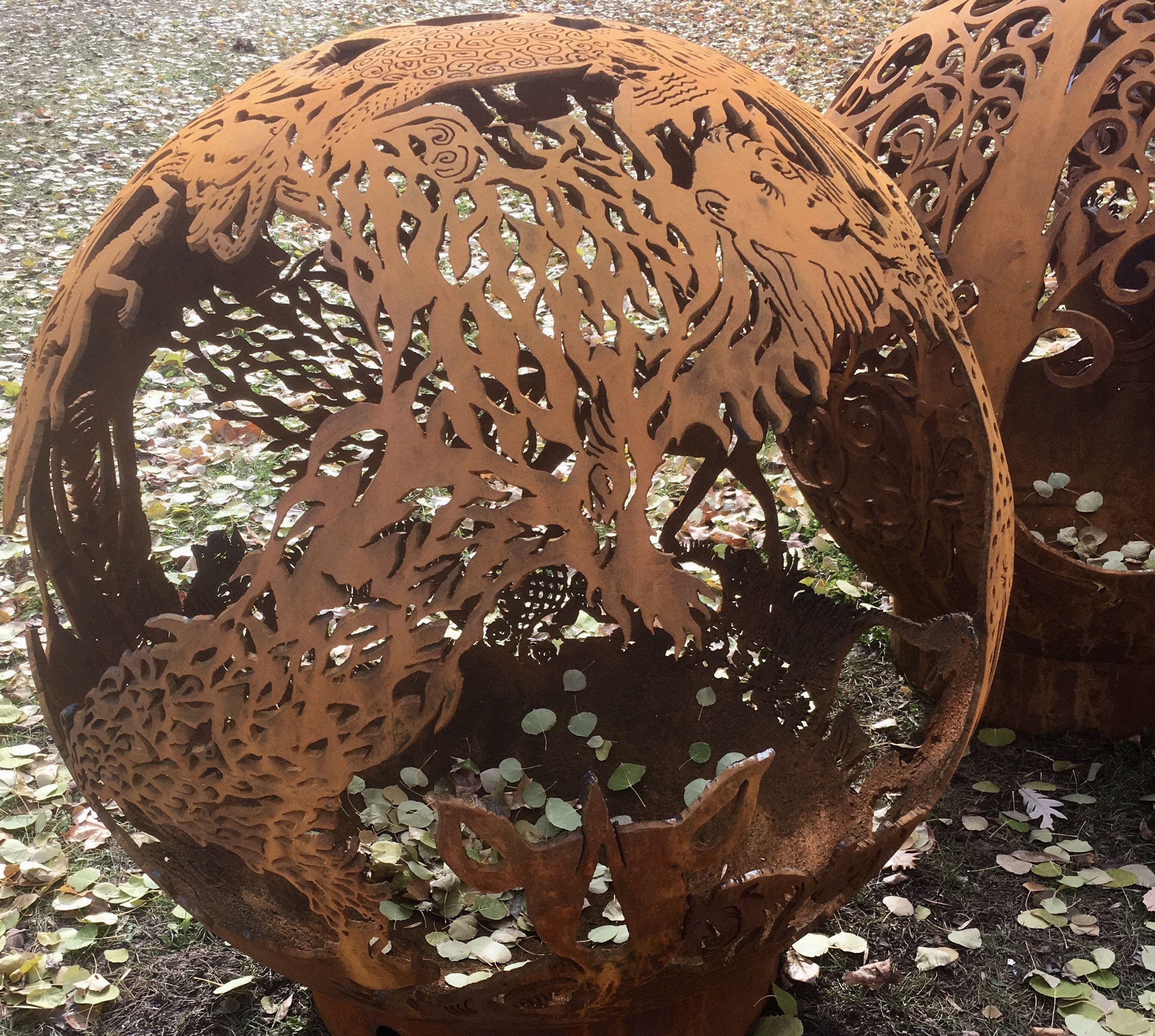Circle of Life Animal Tree of Life Fire Ball Fire Pit Sphere - Etsy