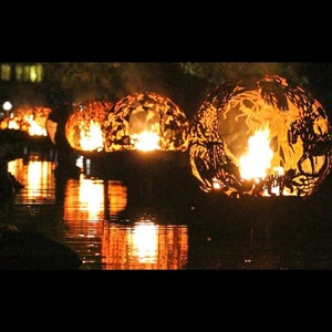 TREE OF LIFE Fire Pit ------ One of a Kind Handcrafted Steel Sphere ...