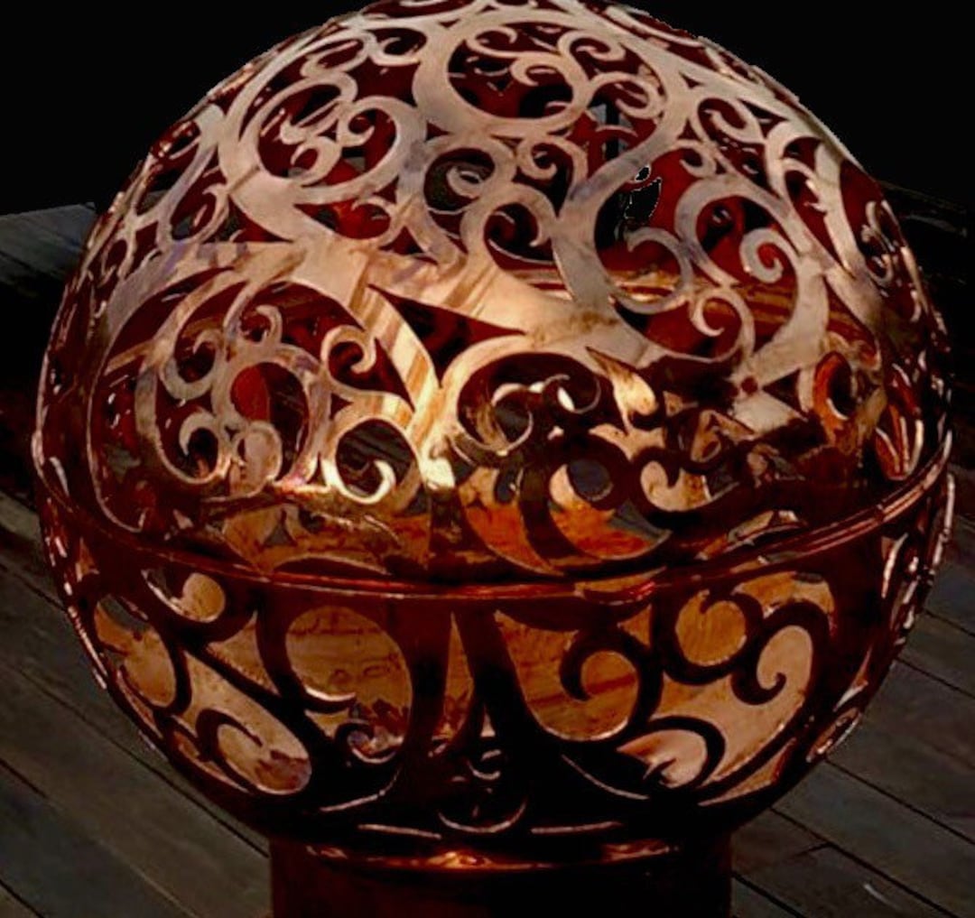 Waves Fireball Fire Pit - Handcrafted Steel Sphere Sculpture - Etsy
