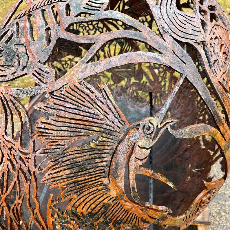 SEA LIFE Fireball Fire Pit One of a Kind Handcrafted Steel Sphere Fire ...