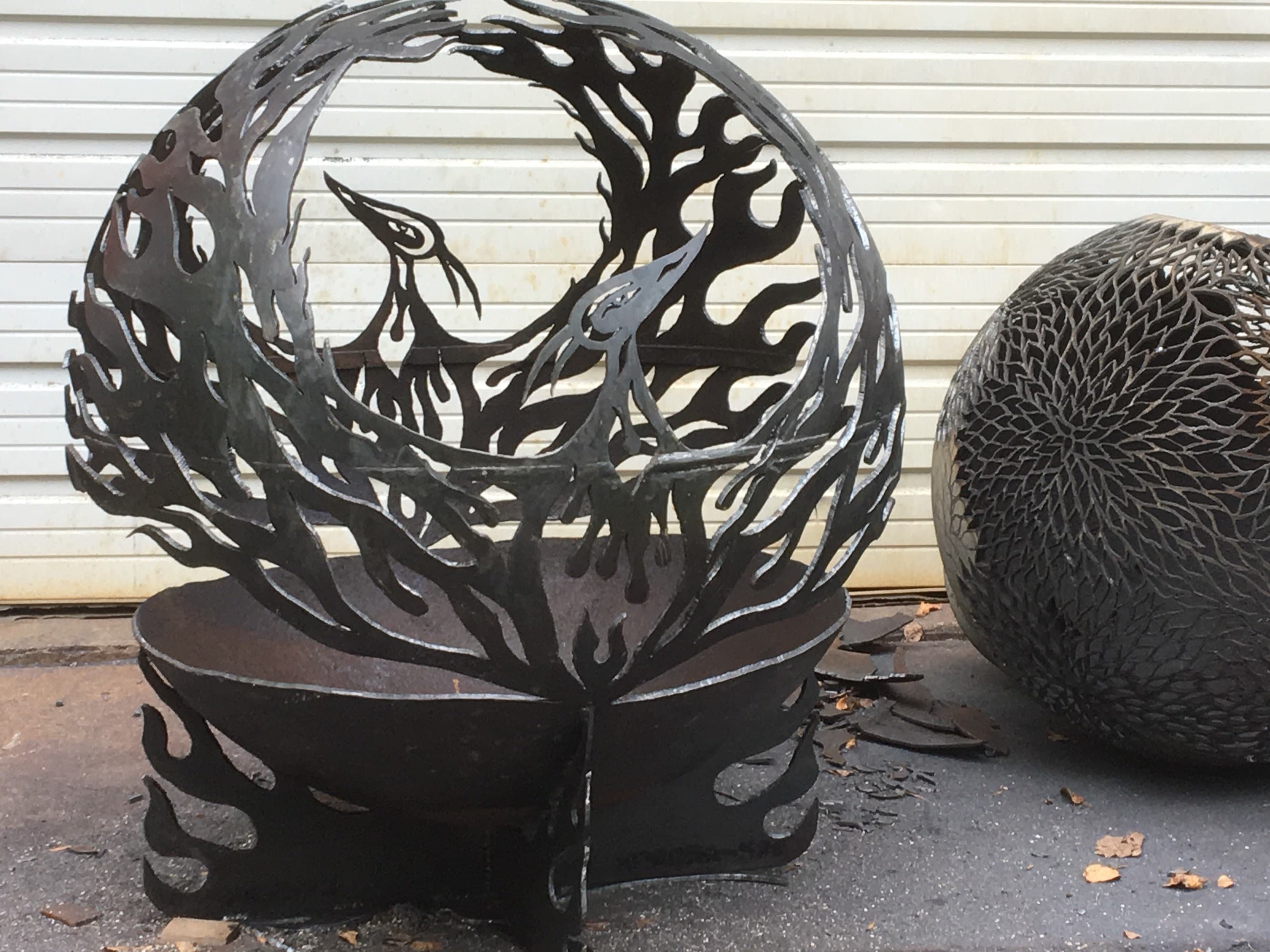 PHOENIX FIREBIRD FIREBALL Fire Pit Individually Handcrafted Corten ...