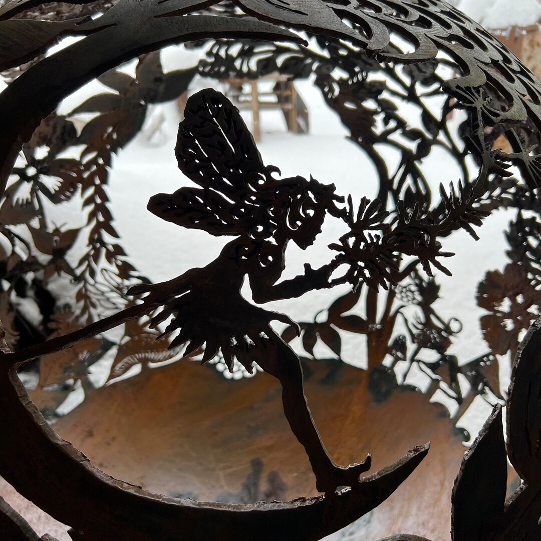 FAIRY FIREBALL FIREPIT Individually Handcrafted Steel Sphere Fire Pit ...