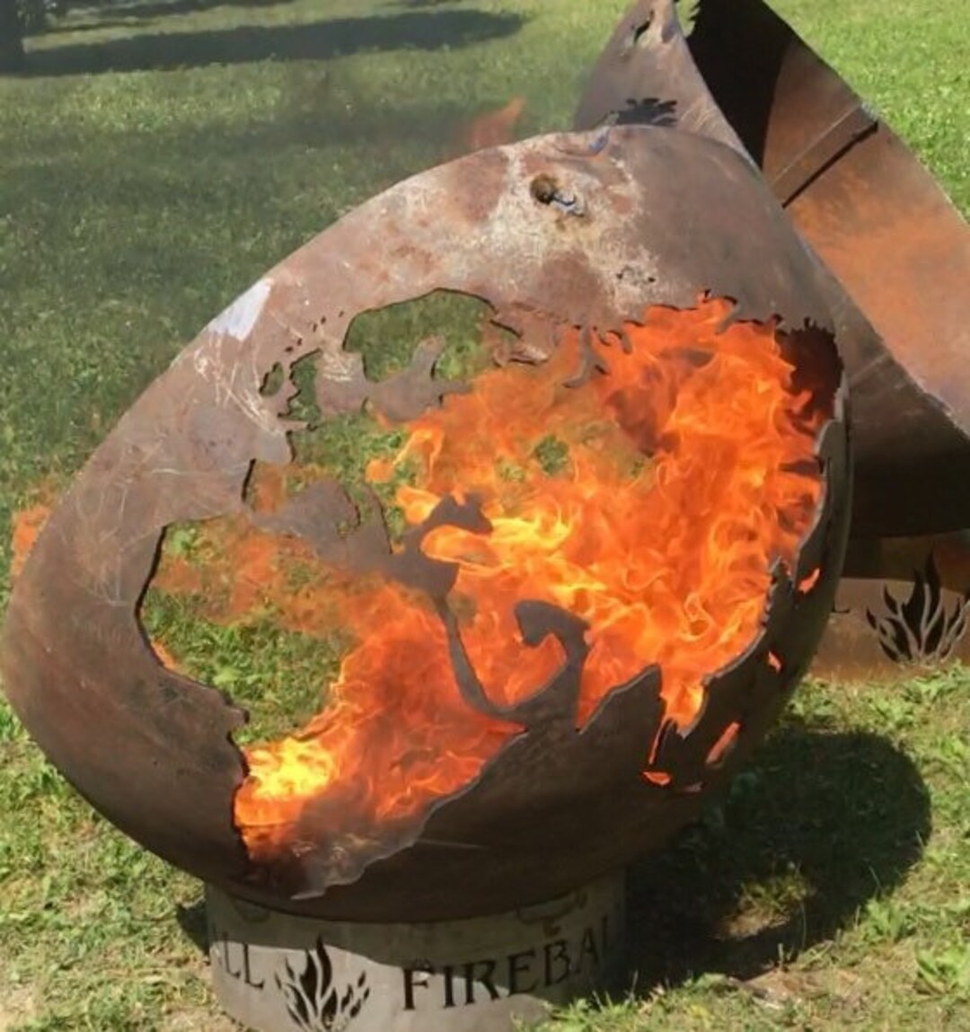 CONTINENTAL ECLIPSE FIREBALL Fire Pit Corten Steel Fire Ball Fire Pits ...