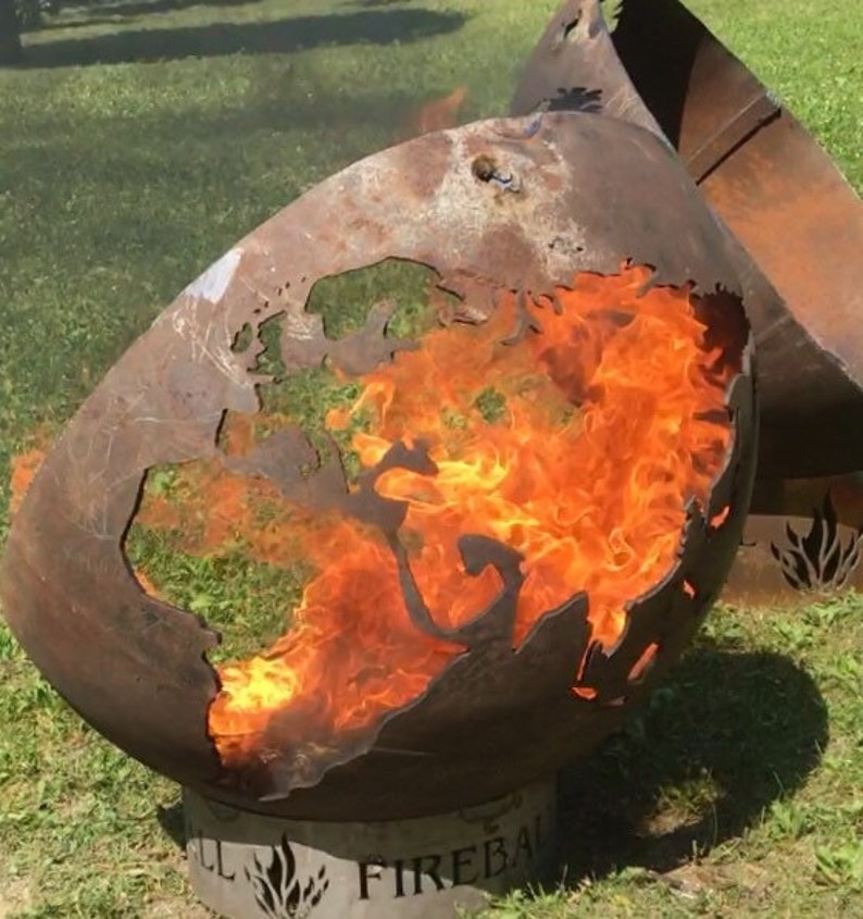 CONTINENTAL ECLIPSE FIREBALL Fire Pit Corten Steel Fire Ball Fire Pits ...