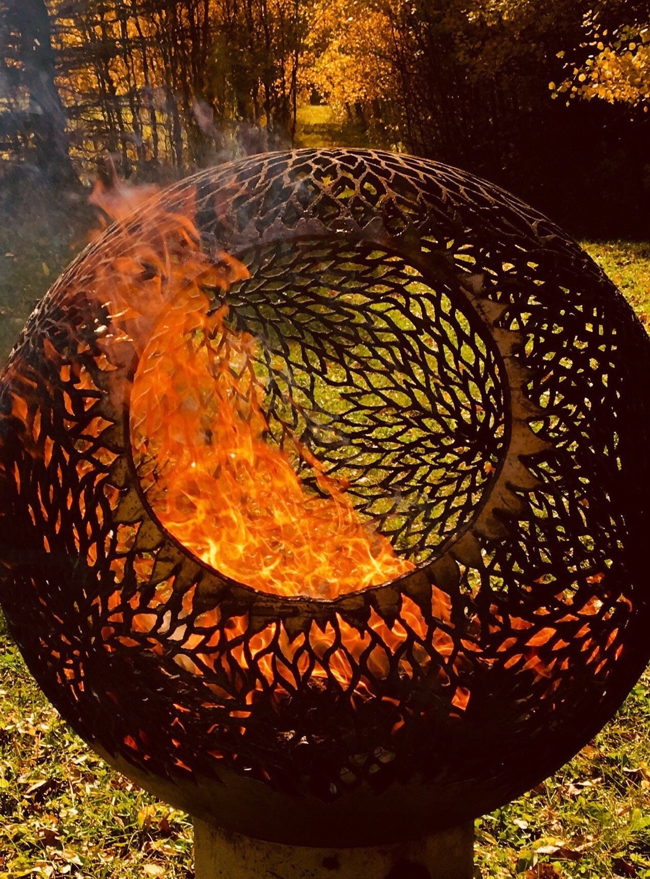 Dahlia Flower Metal Fire Pit, Handcrafted Fireball Art - Etsy