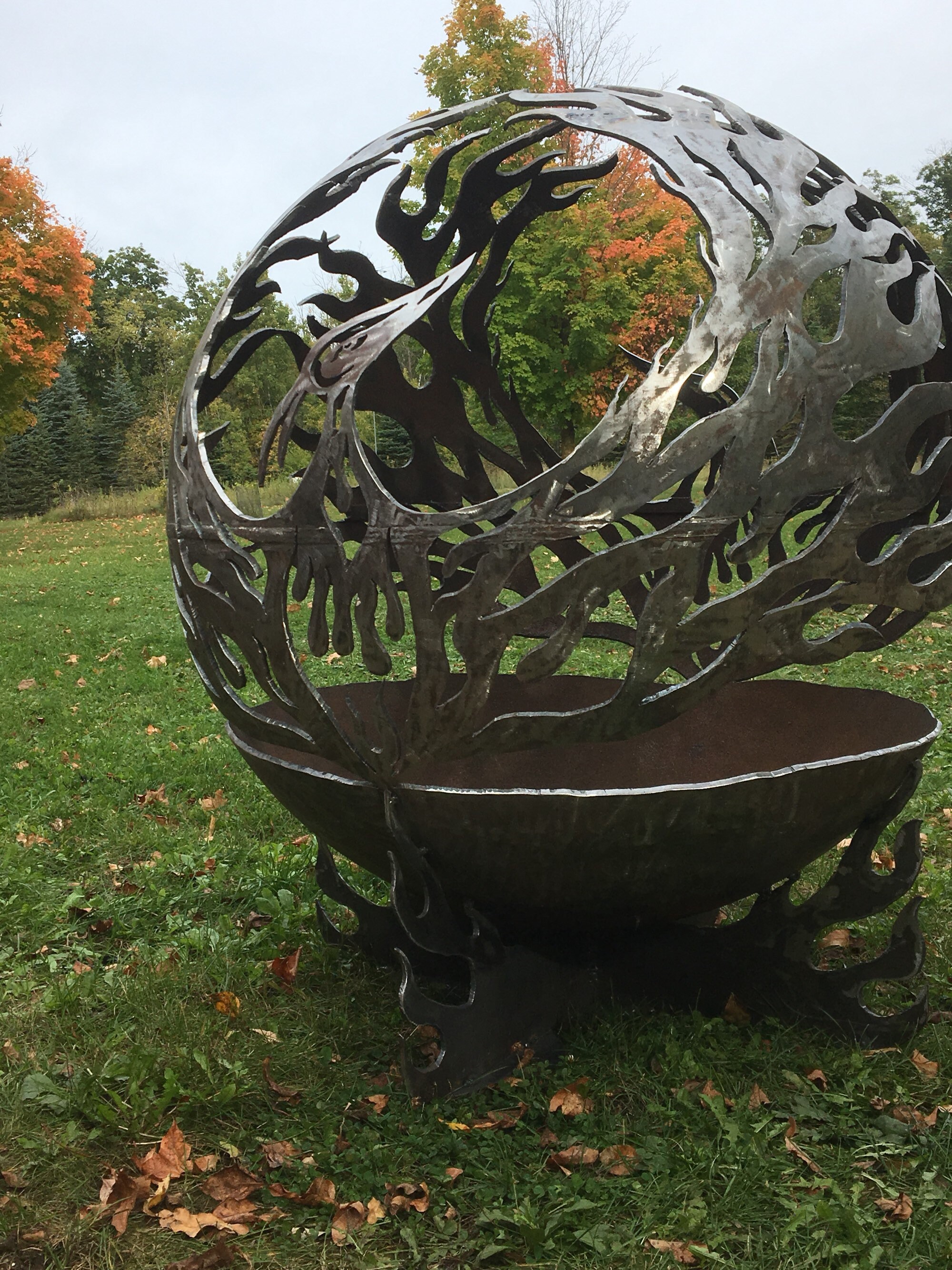 PHOENIX FIREBIRD FIREBALL Fire Pit Individually Handcrafted Corten ...