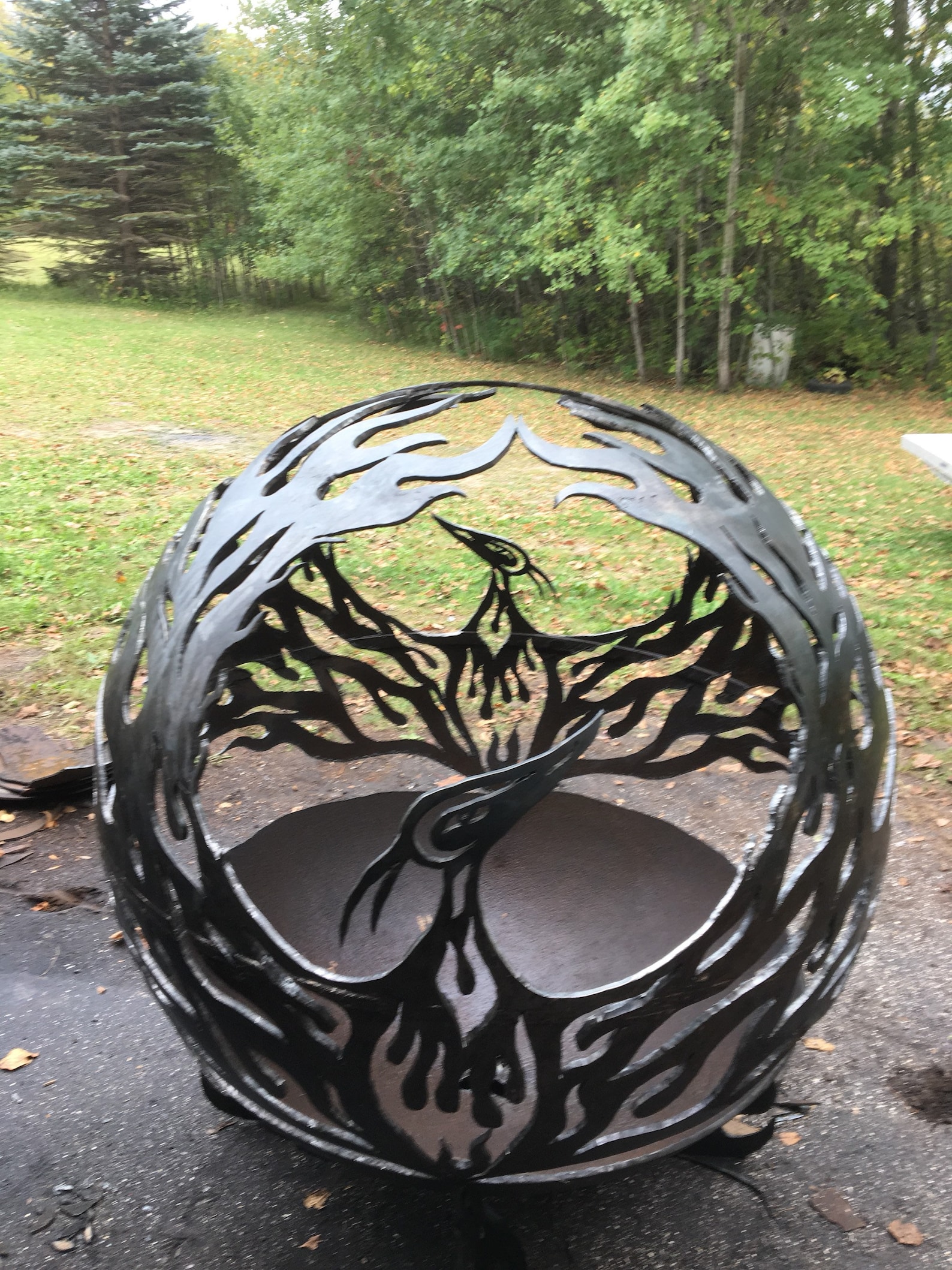 PHOENIX FIREBIRD FIREBALL Fire Pit Individually Handcrafted Corten ...