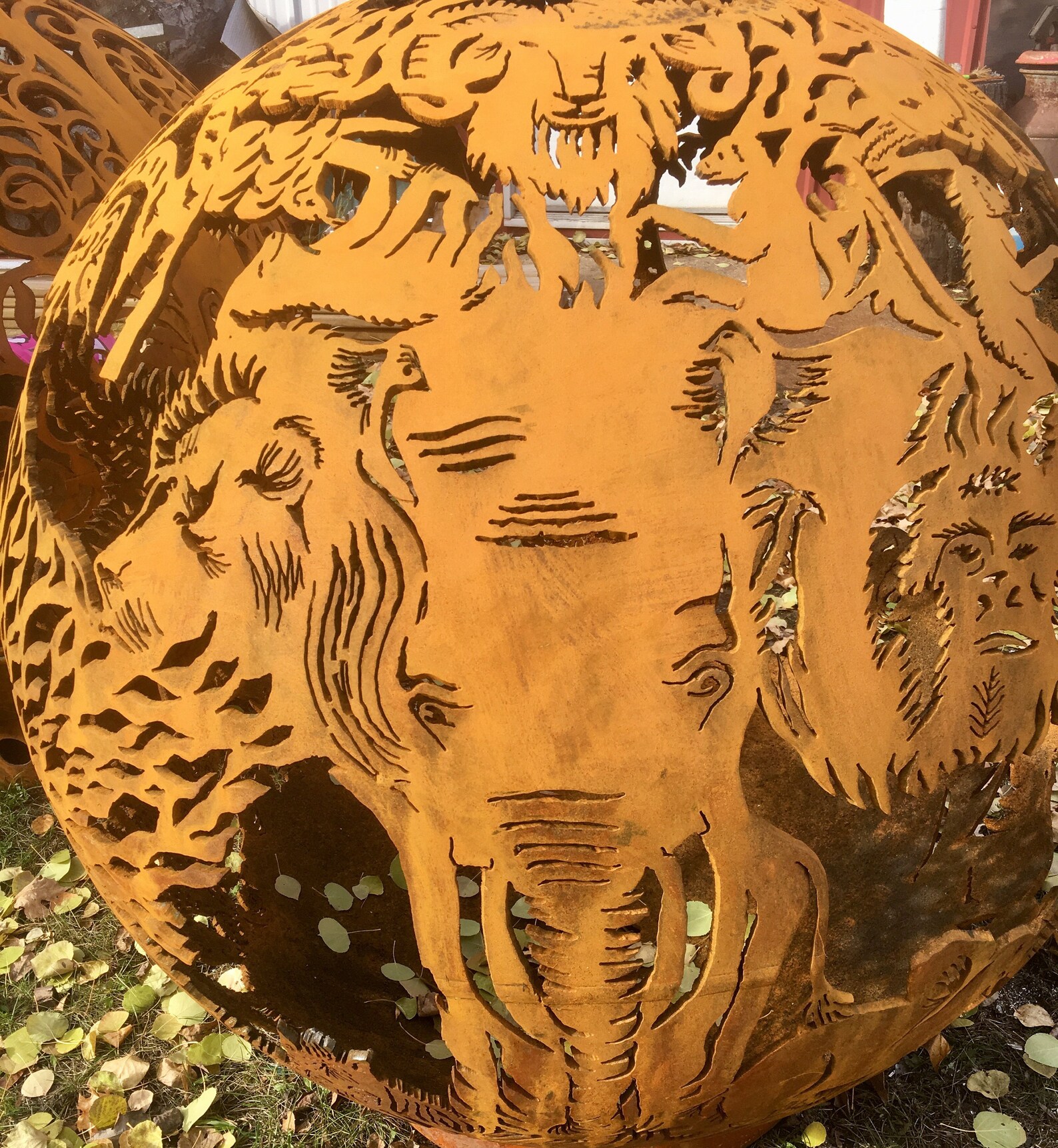 Circle of Life Animal Tree of Life Fire Ball Fire Pit Sphere - Etsy