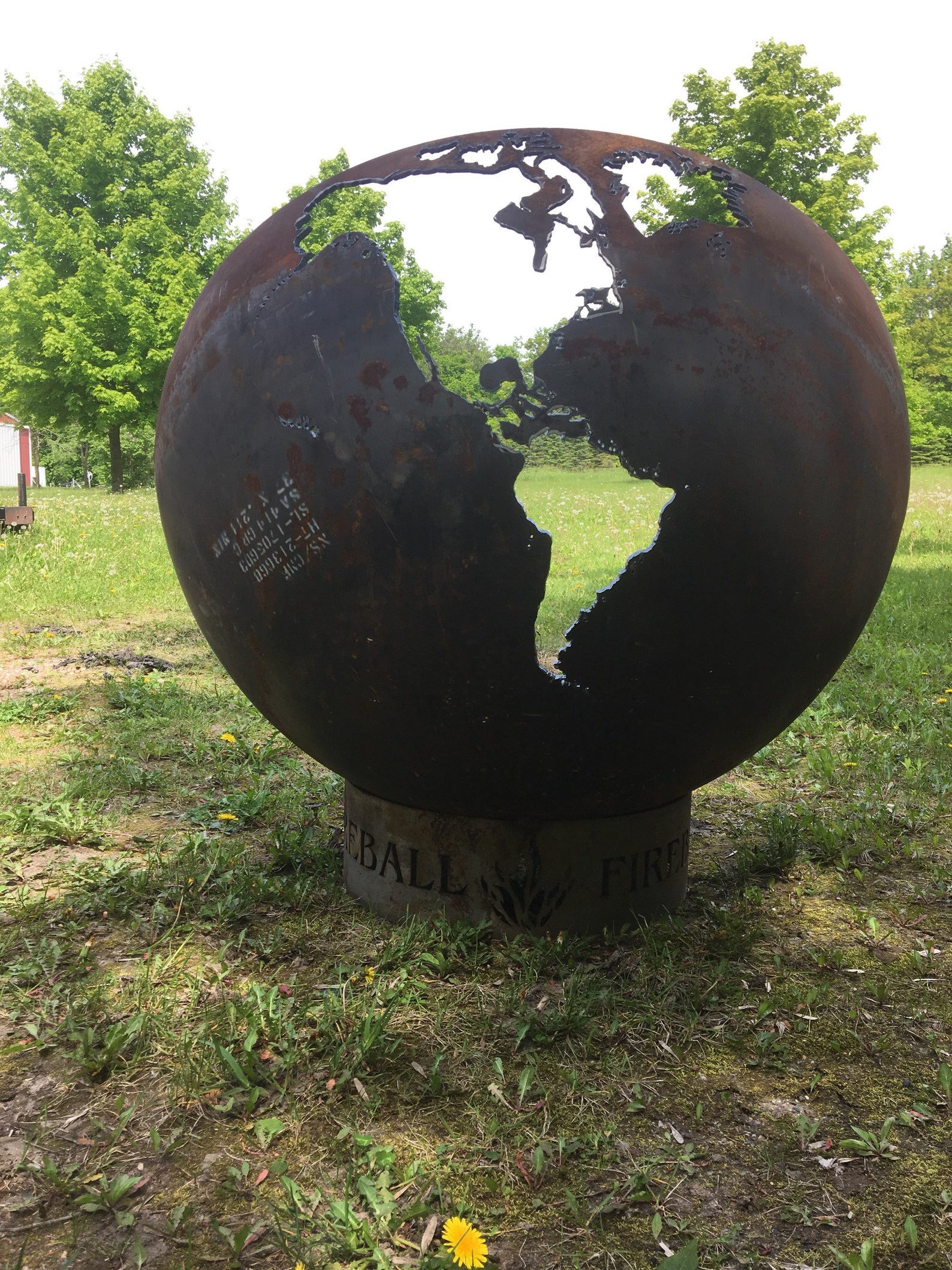 CONTINENTAL ECLIPSE FIREBALL Fire Pit Corten Steel Fire Ball Fire Pits ...