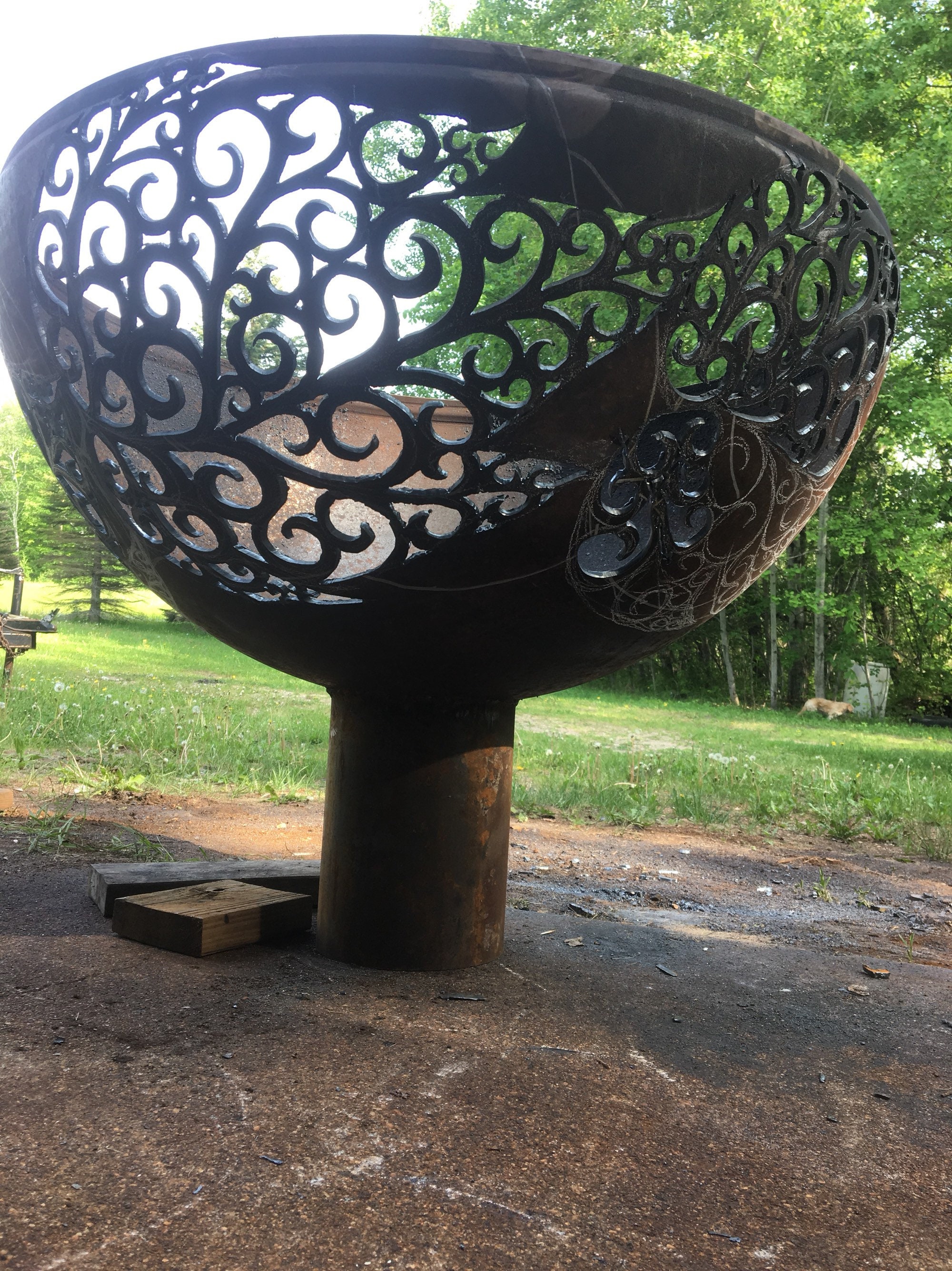 IVY SCROLL FIREBALL Fire Pit Sphere New Fire Bowl Corten - Etsy