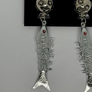 Vintage Clip on Fish Earrings Silvertone New Old Stock - Etsy