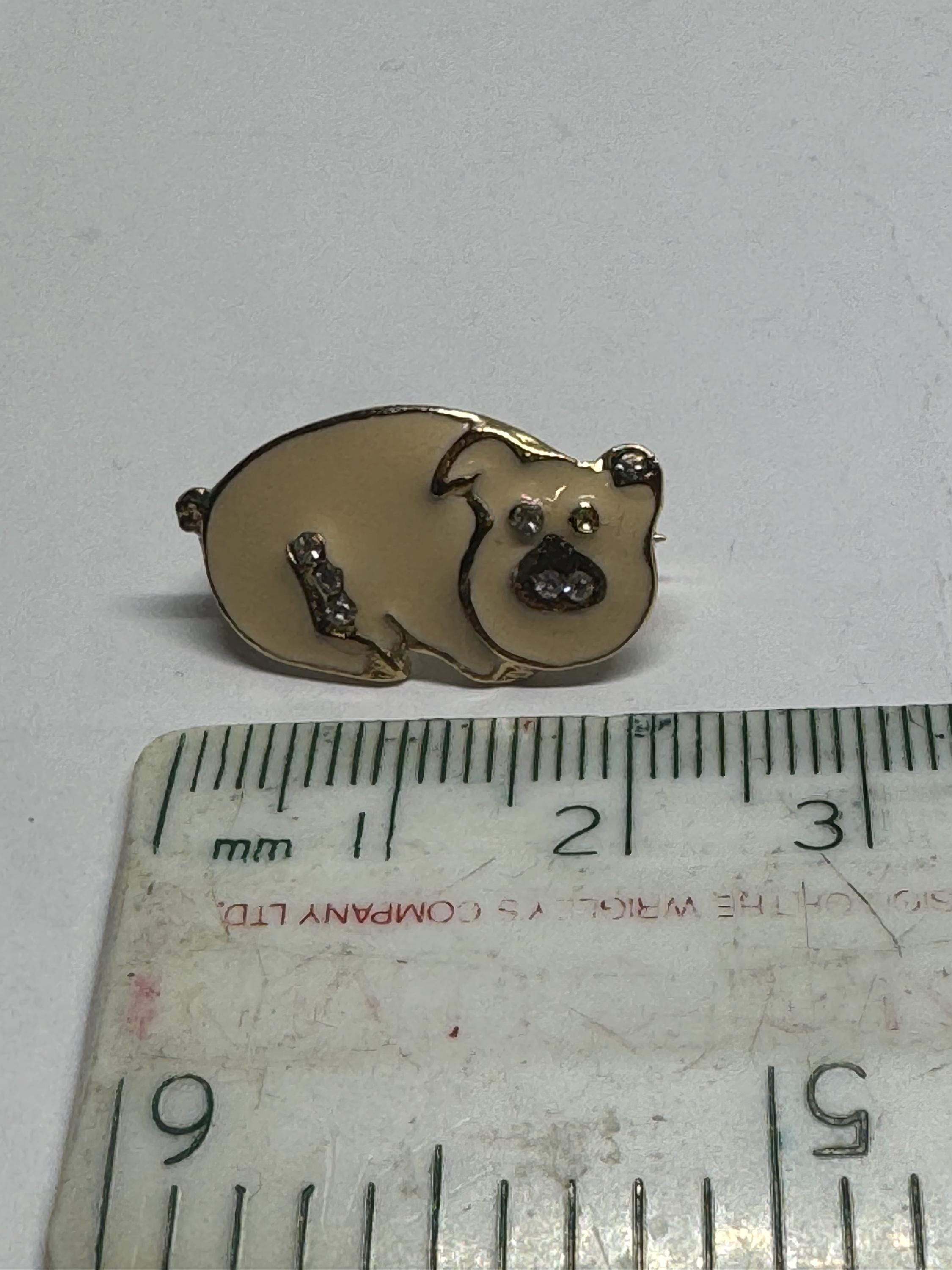 Small Cute Enamel Pig Brooch New Old Stock - Etsy